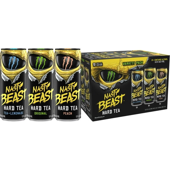 Monster Brewing, The Nasty Beast, Craft Hard Tea, 12 fl oz, 12 Pack ...