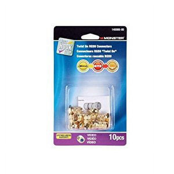 Monster Cable Coax Connectors 75 Ohm Gold Carded 10 / Pack - Walmart.com