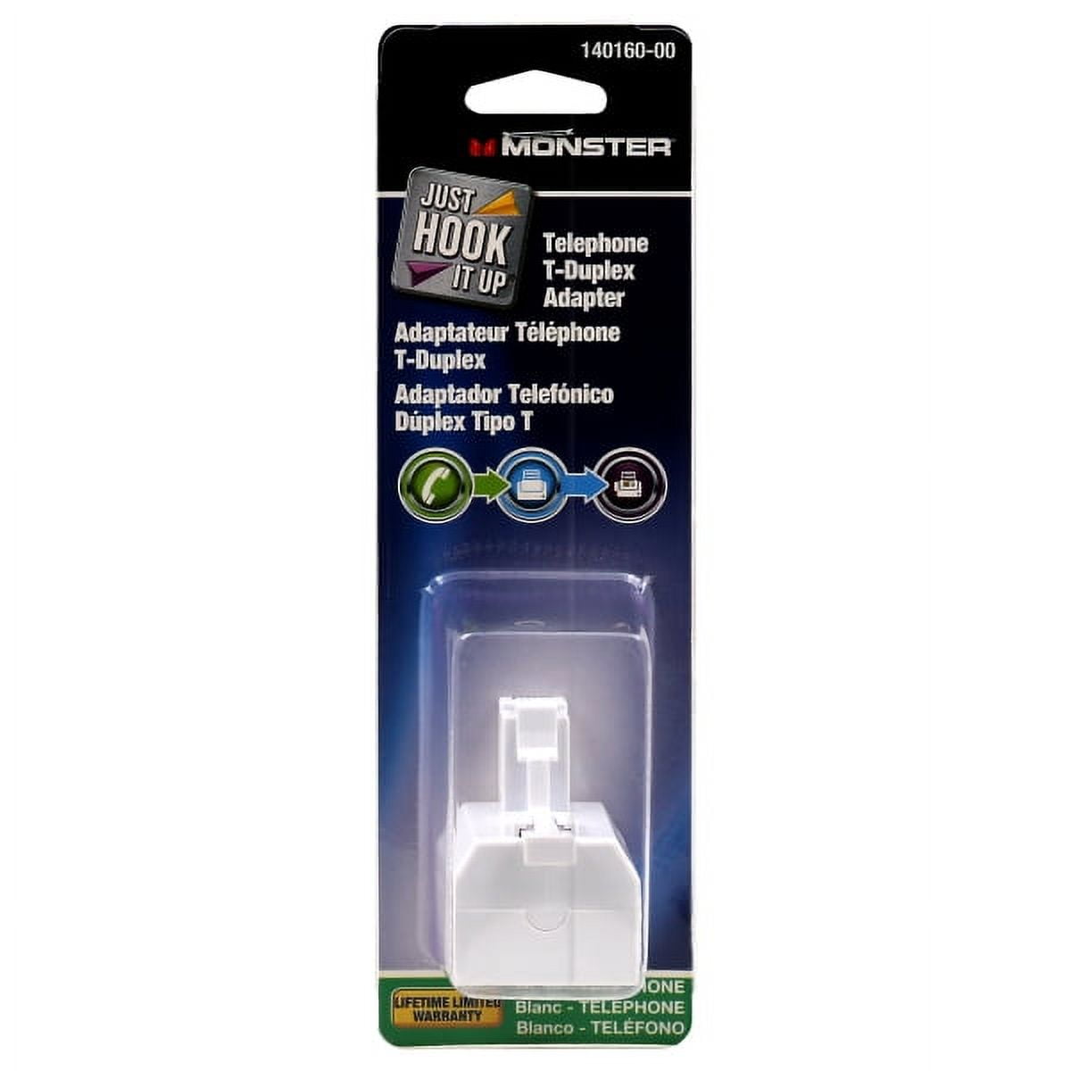 Monster Cable Duplex Adapter Modular 4 Conductor White Carded - Walmart.com