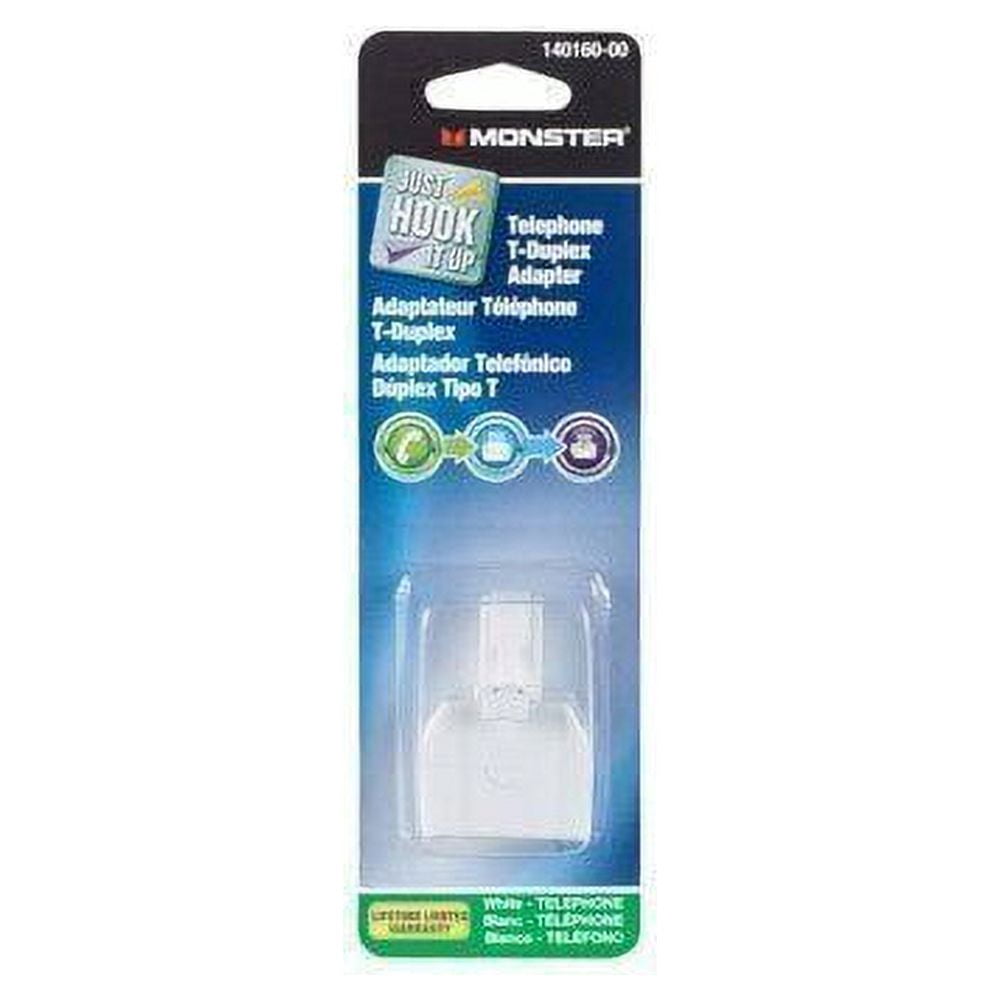 Monster Cable Duplex Adapter Modular 4 Conductor White Carded - Walmart.com