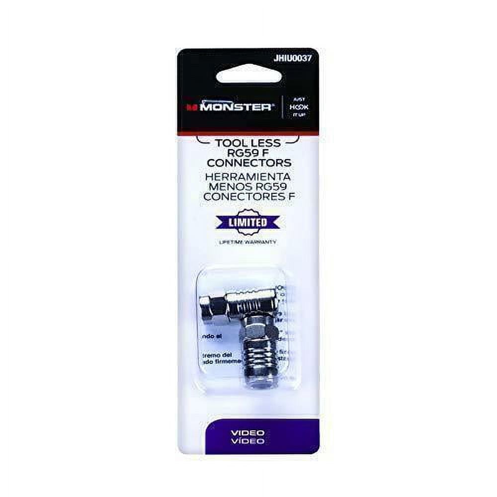 Monster Cable Just Hook It Up Cable RG59 Coaxial Connector 2 pk - Case ...