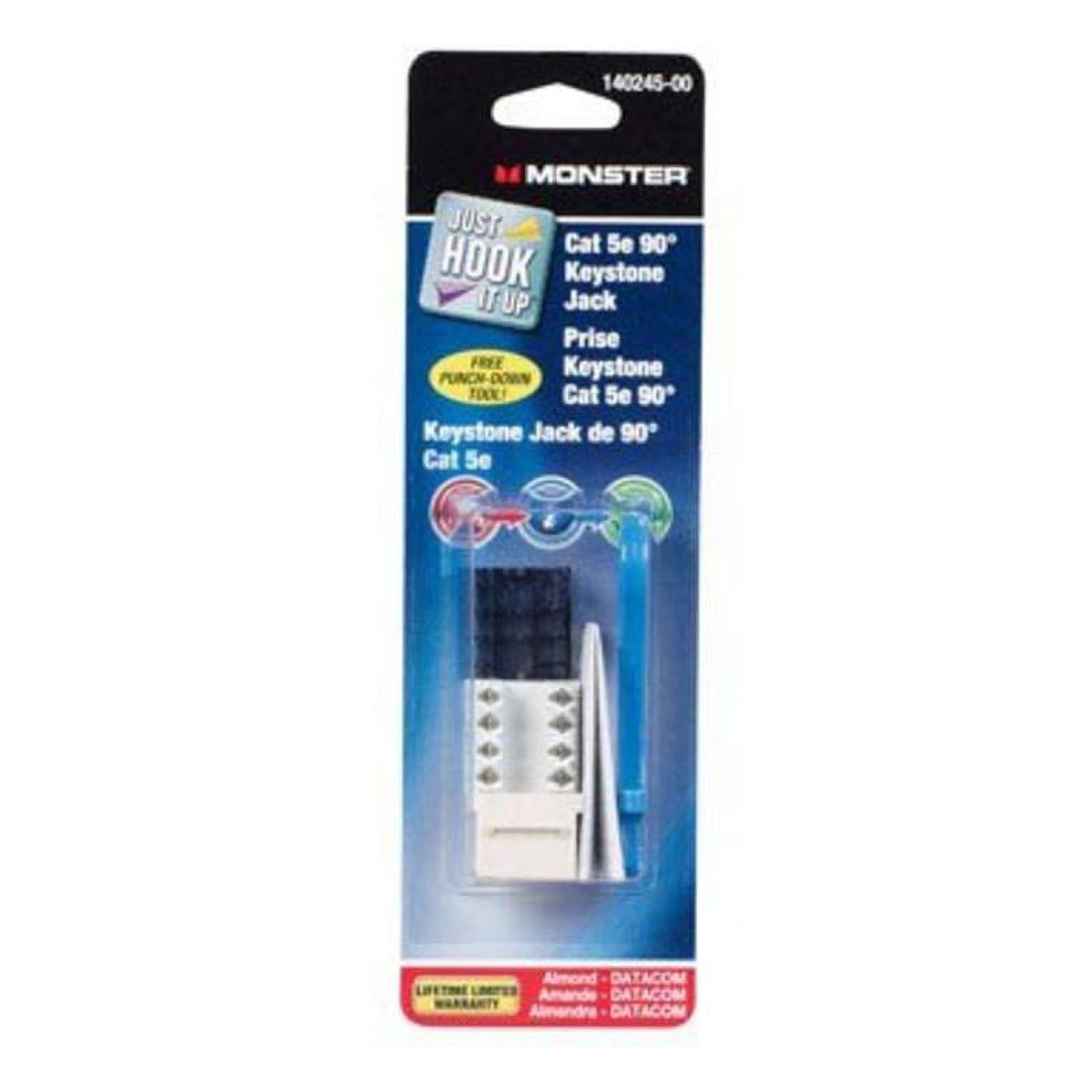 Monster Cable Keystone Jack Category 5e 8 Position, 8 Conductor Almond ...