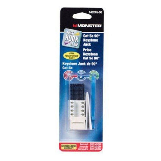 Monster Cable Keystone Jack Category 5e 8 Position, 8 Conductor Almond ...