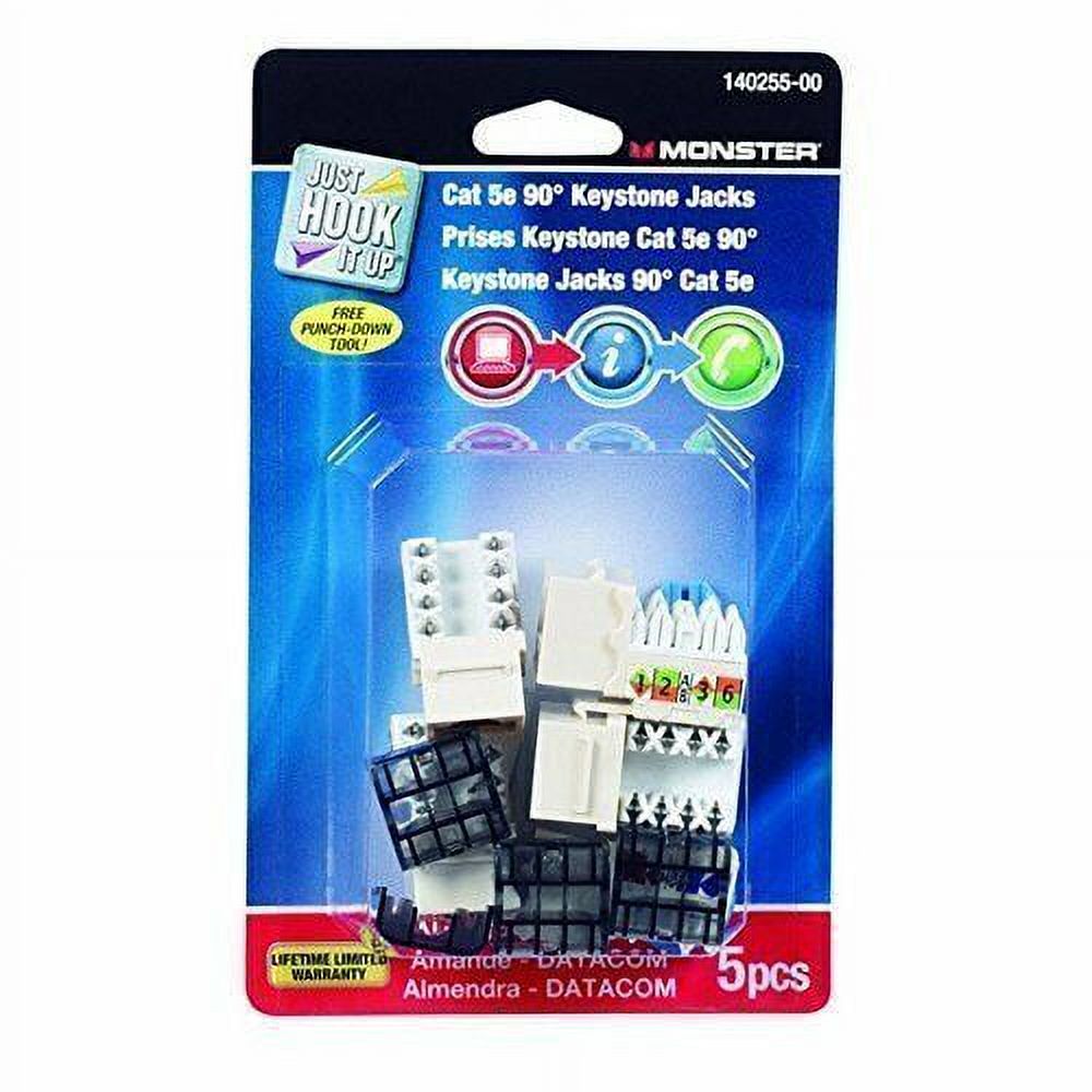 Monster Cable Keystone Jacks Category 5e 8 Position, 8 Conductor Almond ...