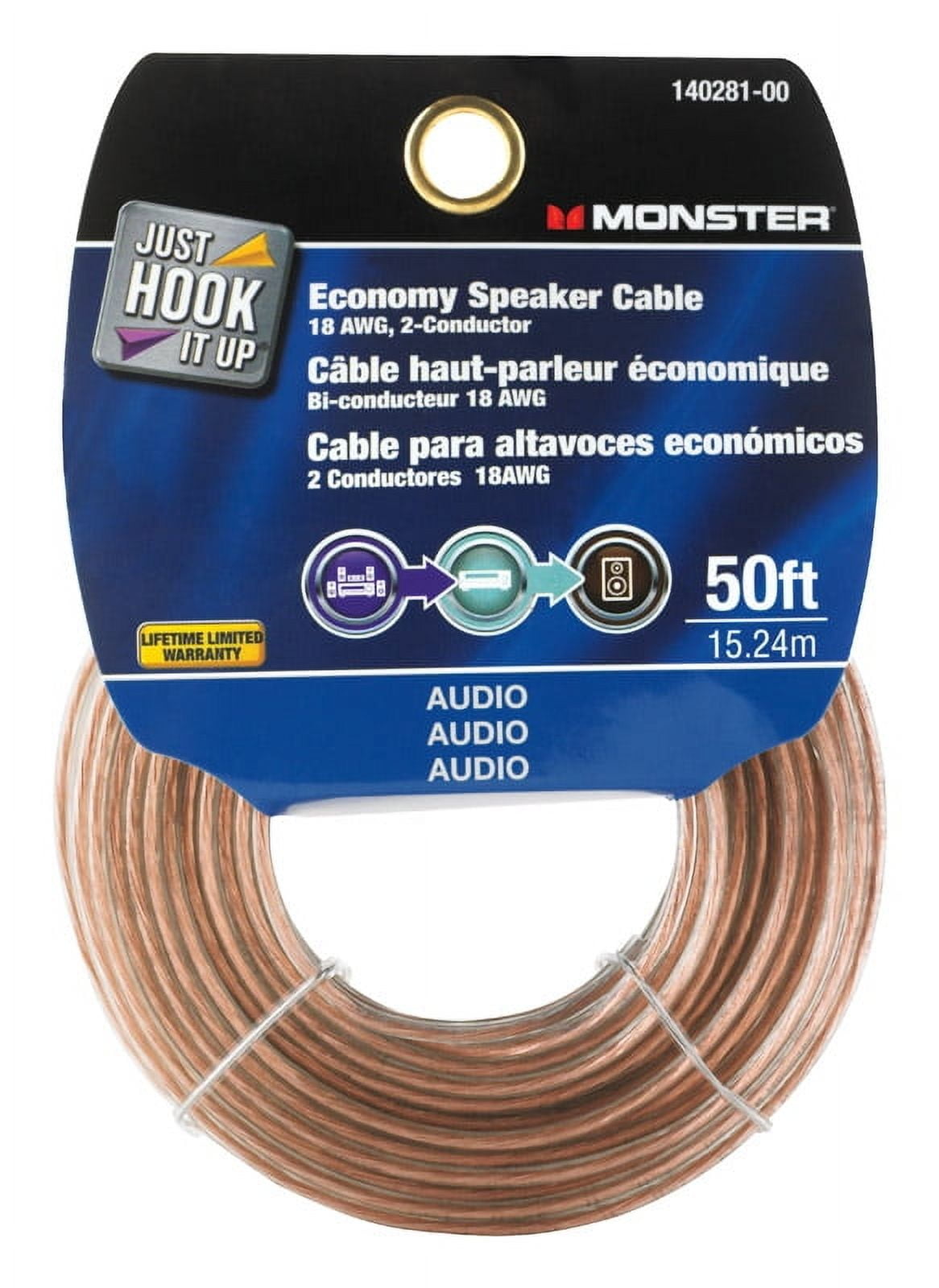 Monster Cable Speaker Wire Economy Grade 50 ' Card - Walmart.com