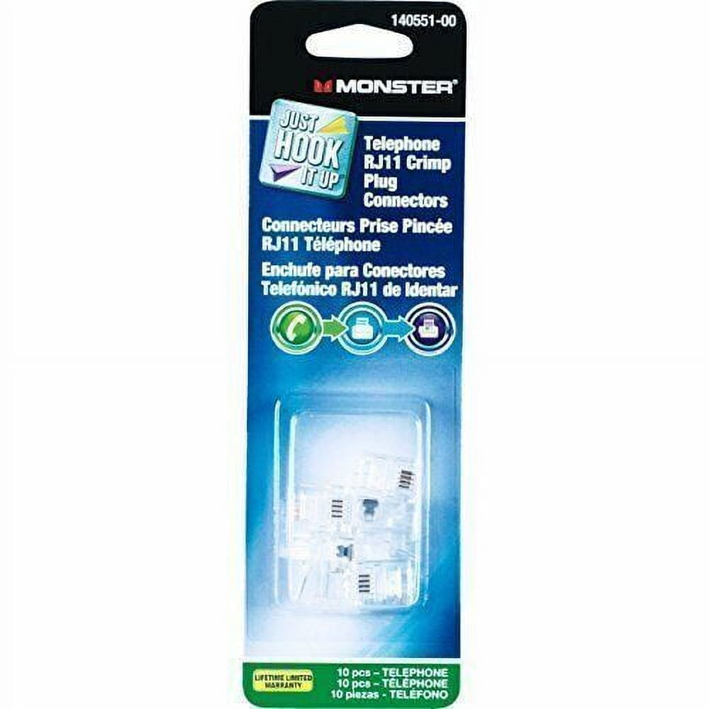 Monster Cable Telephone Rj11 Modular Crimp Plug Connectors Modular 4 ...