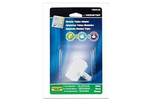 Monster Cable Triplex Adapter Modular 4 Conductor White Carded ...
