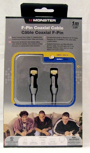 ?? Monster Cable Ultra F-Pin Coaxial Audio/Video Interconnect 3+’ Coax ...