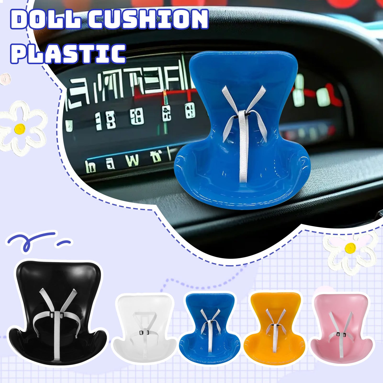 Monster Car Seat for Dolls with Air Vent Clip, Cute and Functional Car ...