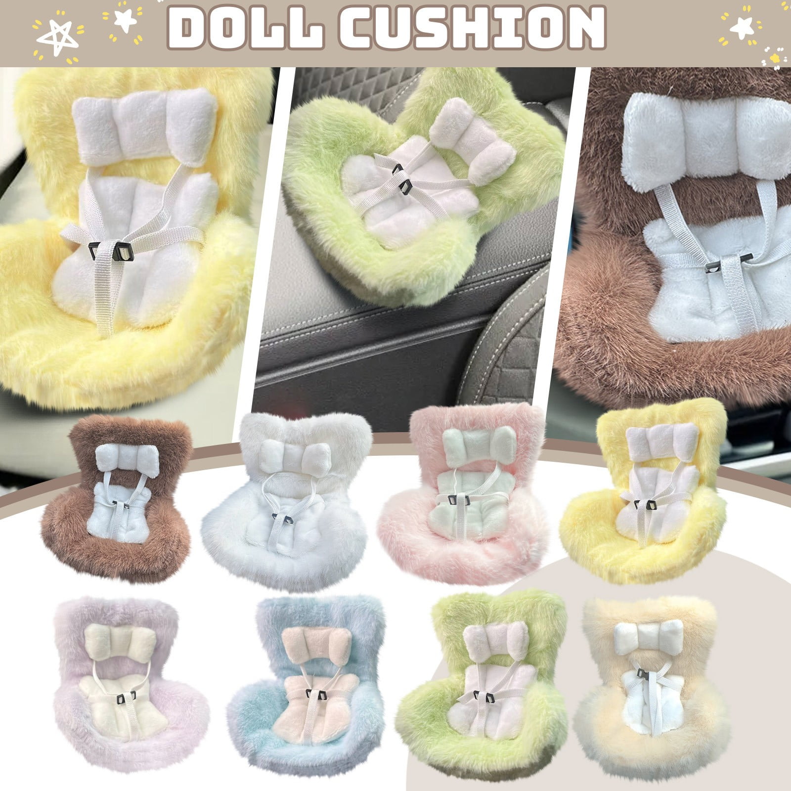 Monster Car Seat for Dolls with Air Vent Clip, Cute and Functional Car ...