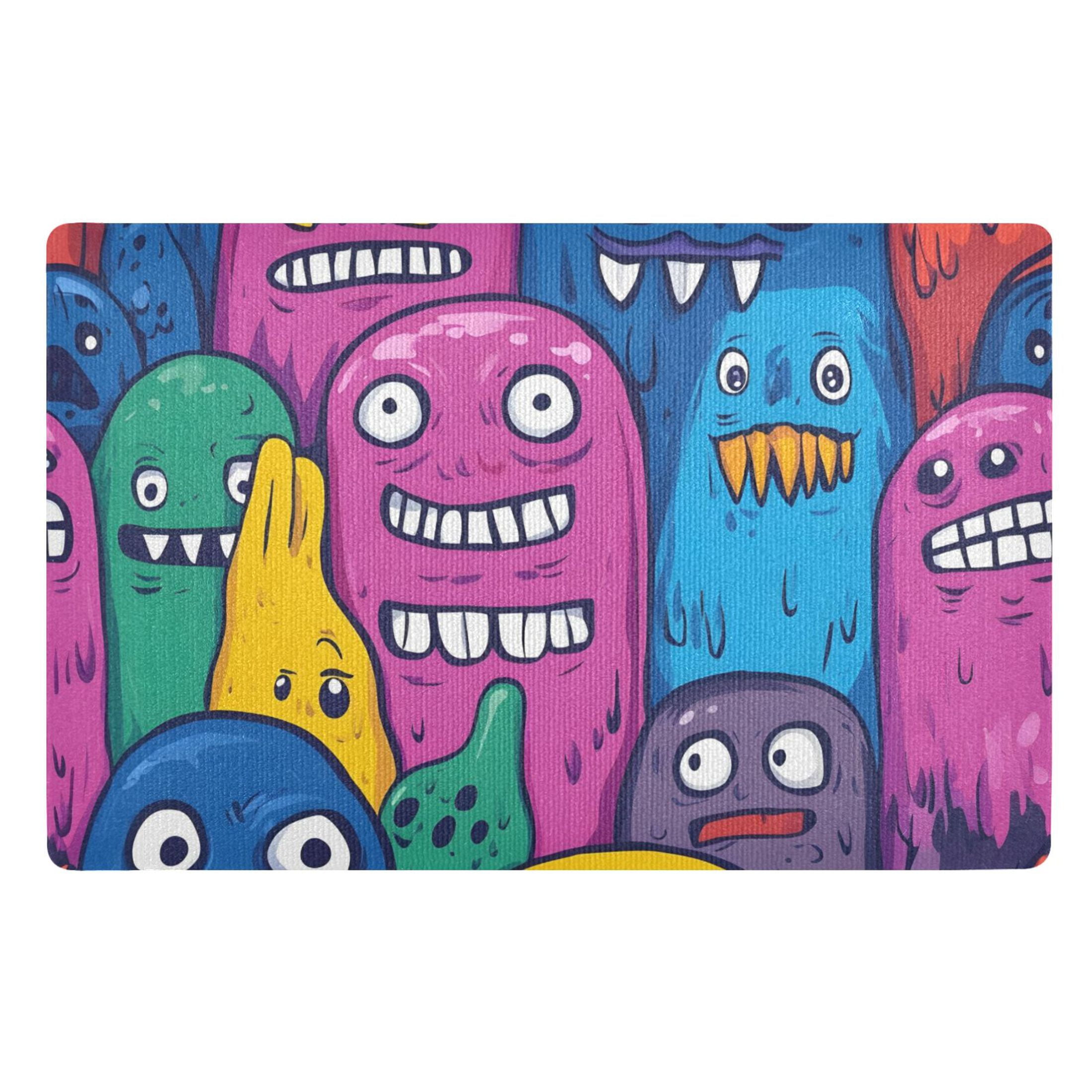 Monster Cartoon Doodle Floor Door Mat Outdoor Indoor for Home Entrance ...