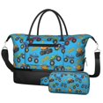 Monster Cartoon Truck Blue Pattern 2 Piece Travel Bag Set, Camping ...