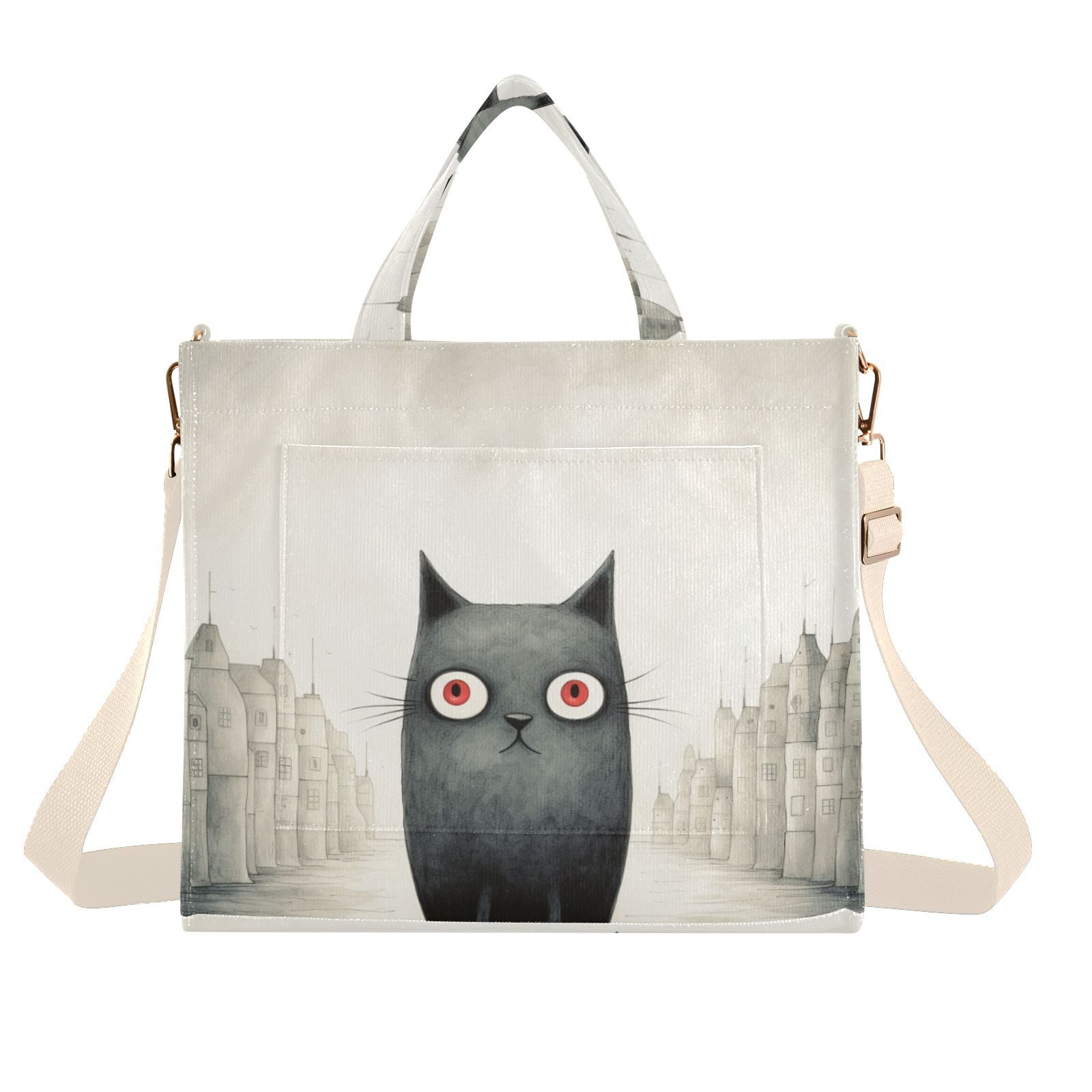 Monster Cat Houses Towers Corduroy Tote Bag Handbag Large Messenger Bag ...