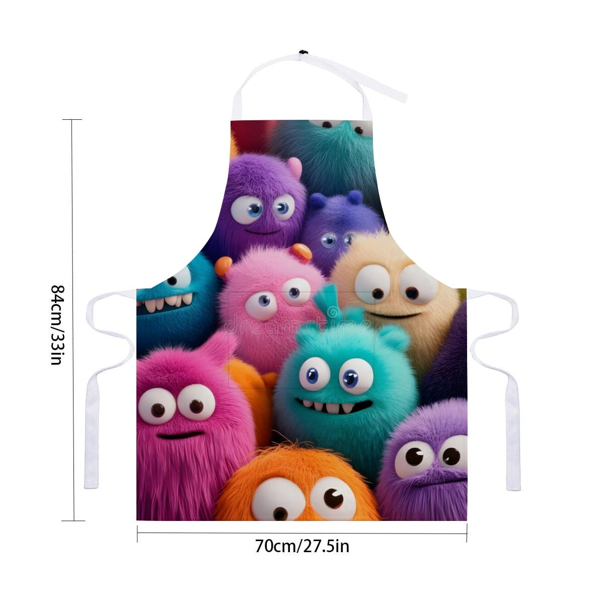 Monster Characters apron featuring pockets and waterproof fabric ...
