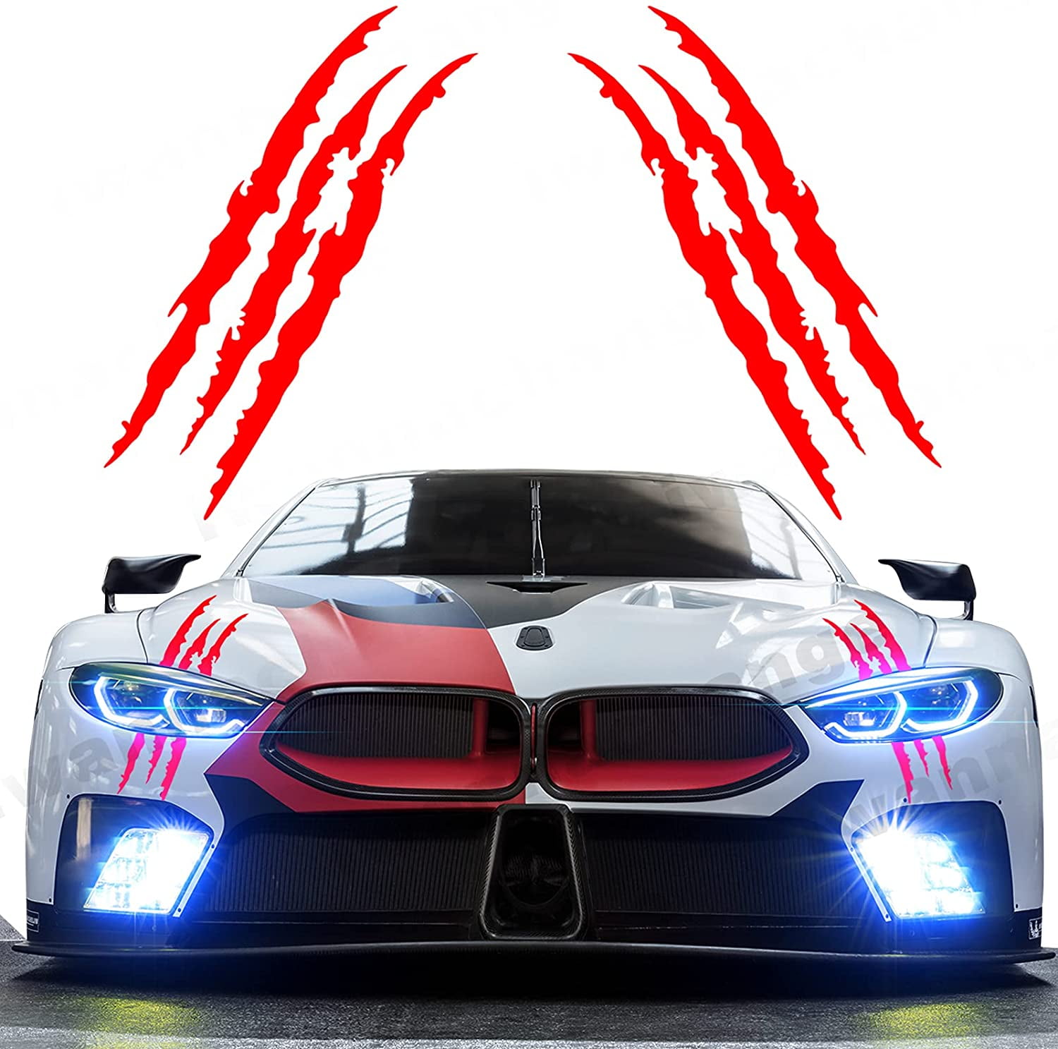 Monster Claw Marker Headlight Car Sticker Stripe Scratch Decal Vinyl ...