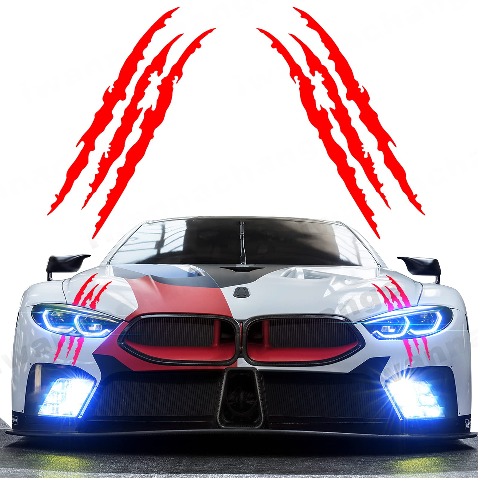 Monster Claw Marks Headlight Car Sticker Stripes Scratch Decal Vinyl ...