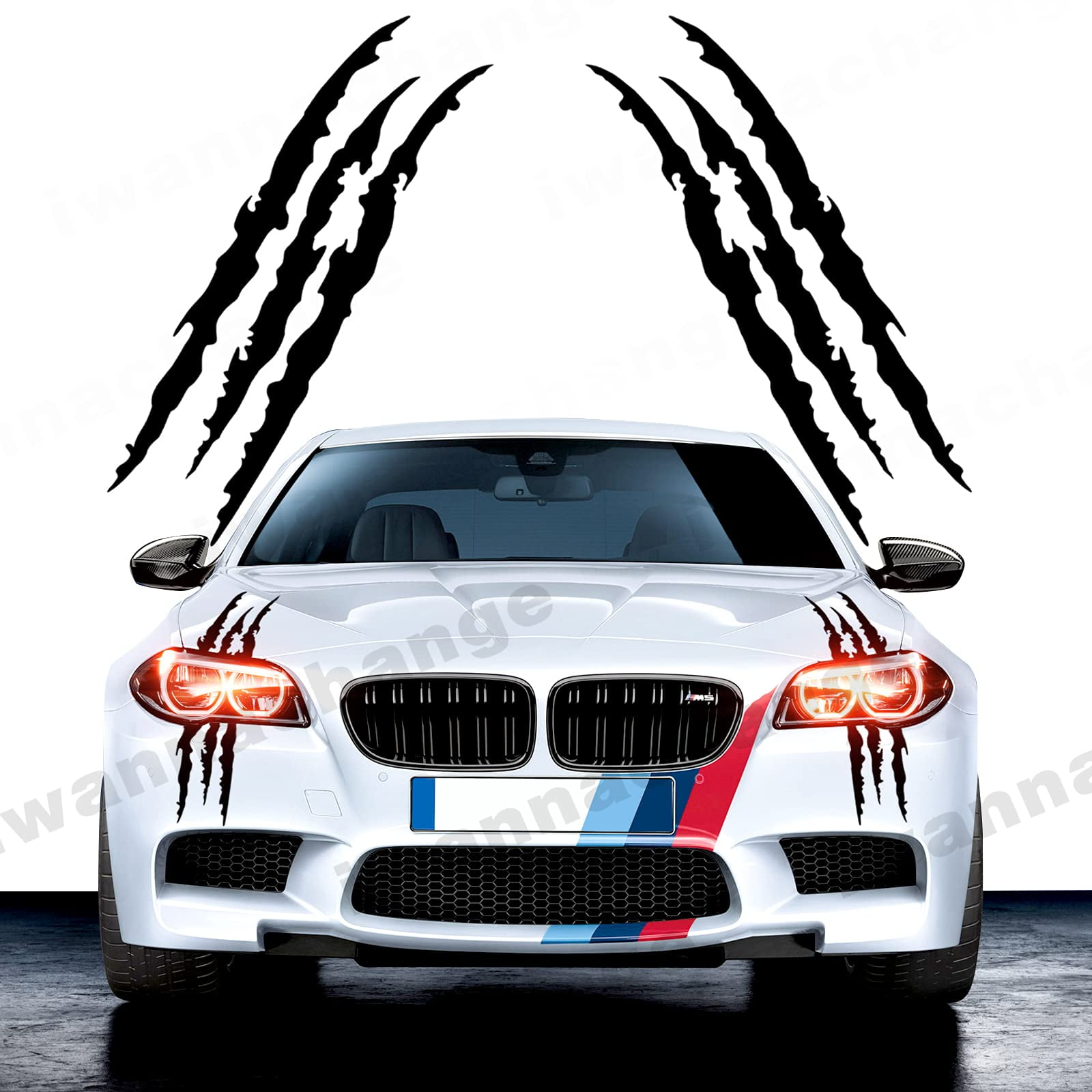 Monster Claw Marks Headlight Car Sticker Stripes Scratch Decal Vinyl ...