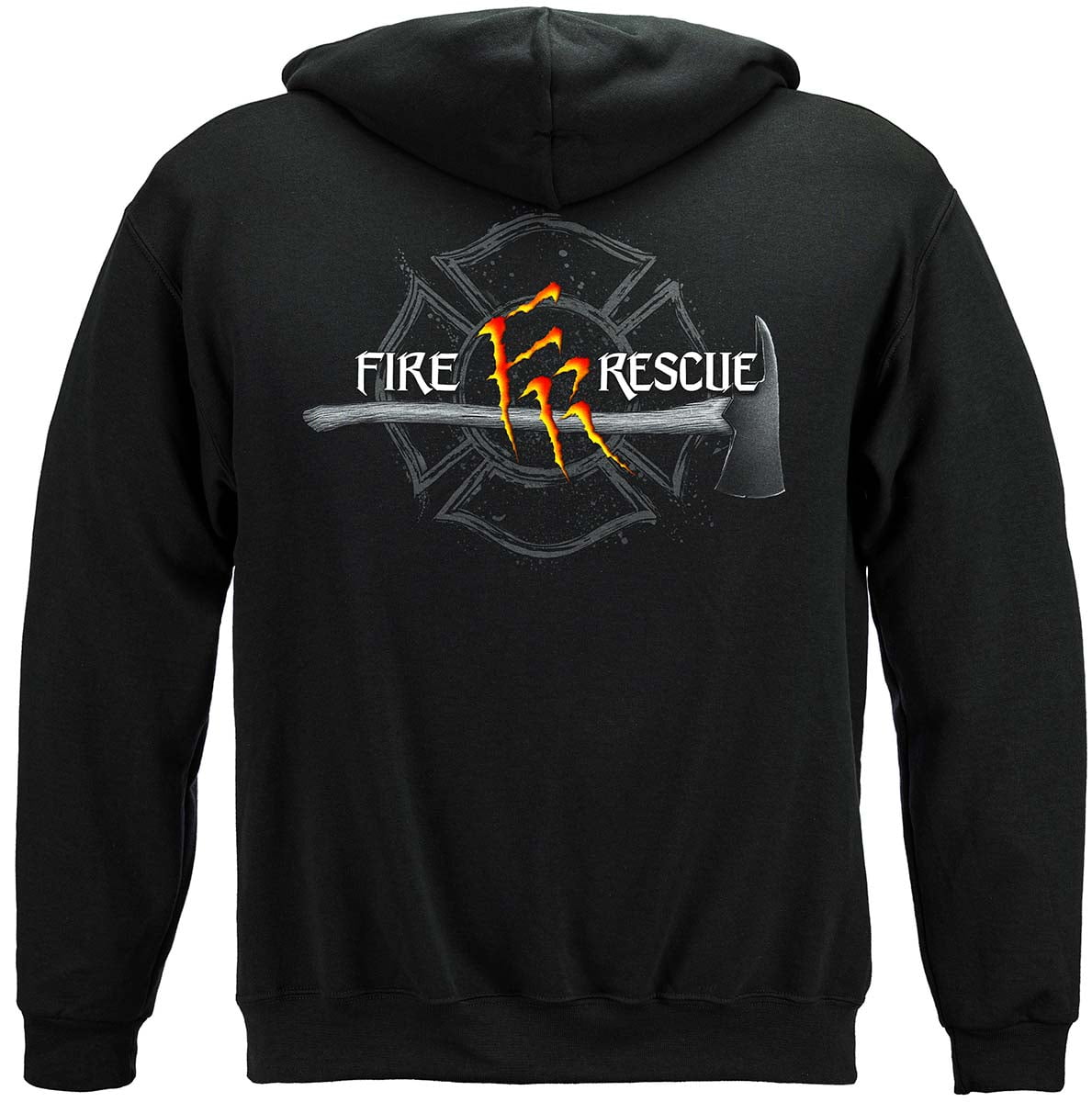 Monster Claws Fire Rescue Firefighter 8oz 50/50 Black Hooded Sweat ...