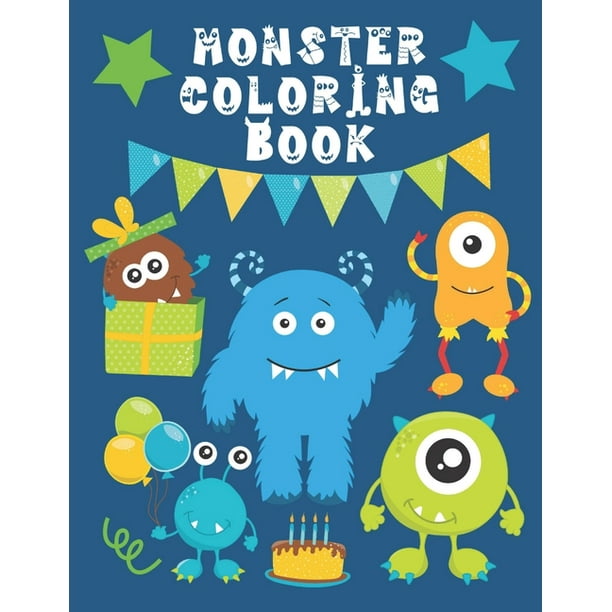 Monster Coloring Book: Funny Cute Little Monsters Easy Fun Color Pages ...