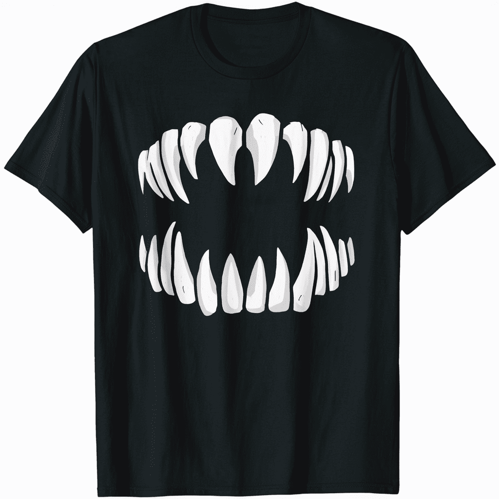 Monster Costume Vampire Teeth Dracula Halloween Tee - Walmart.com