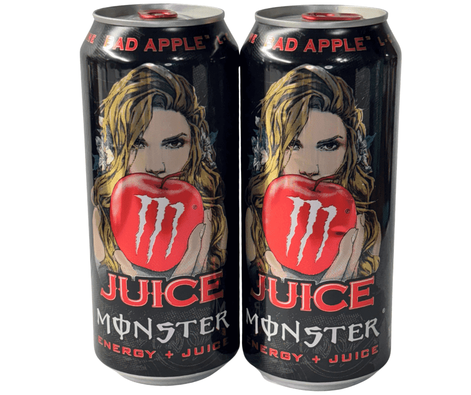 Monster Energy Bad Apple Juice + Energy Drink – 16 fl oz Cans – 2-Cans ...