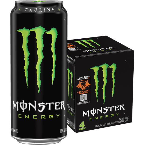 Monster Original Energy Drink, 16 Fl. Oz., 4 Count - Walmart Business ...