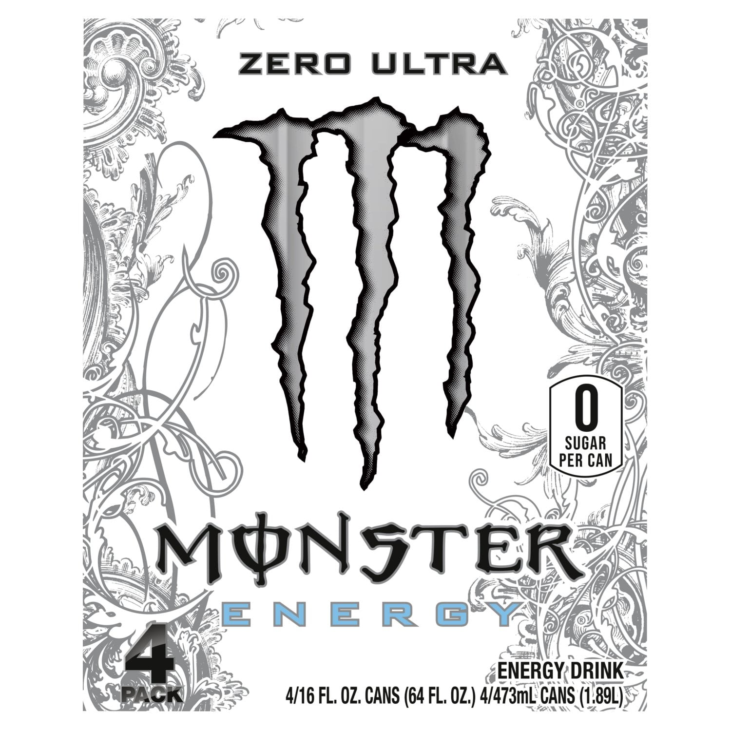 Monster Energy Drink Zero Ultra - 4-16 Fl. Oz. - Walmart.com
