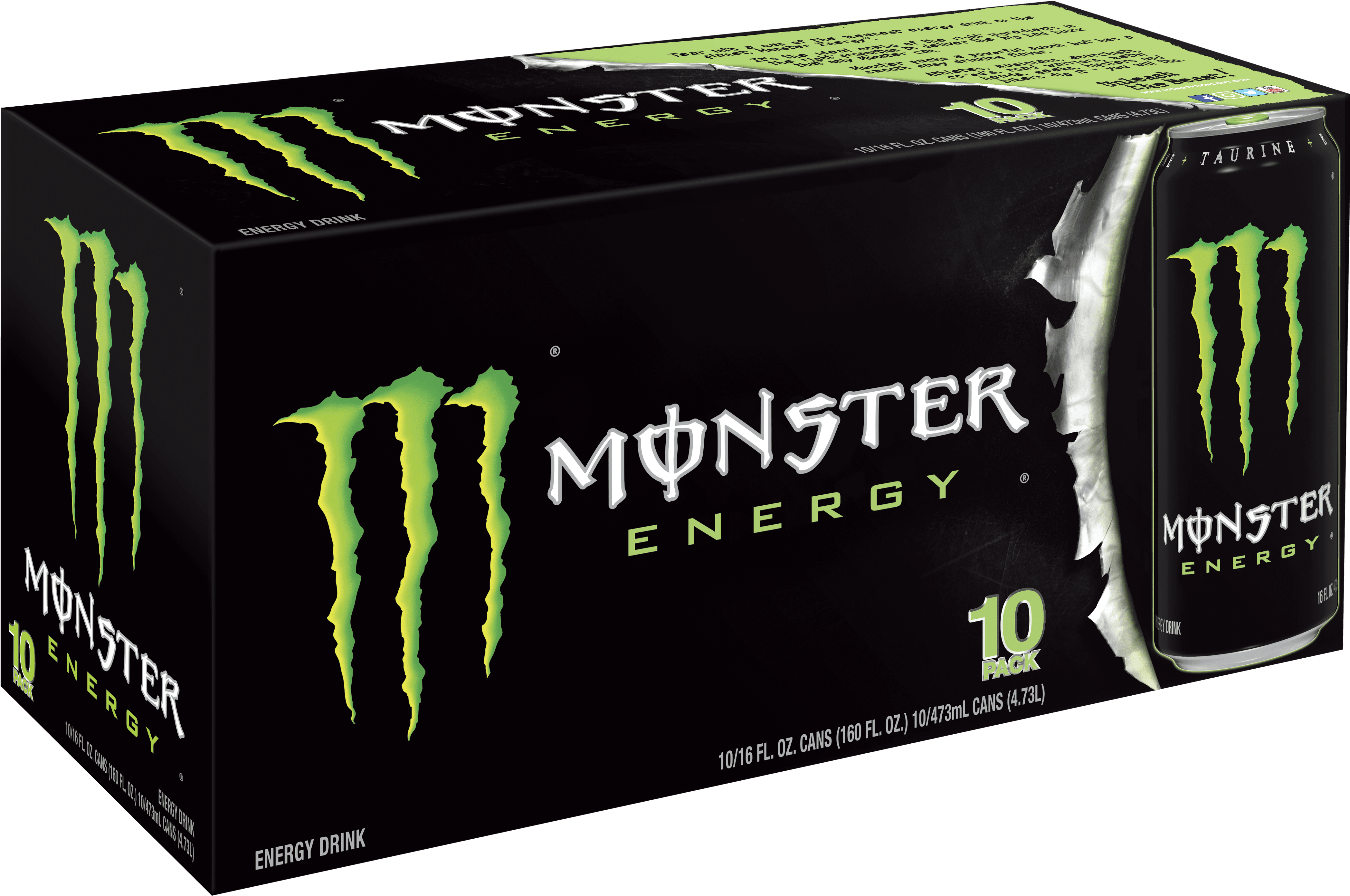 Monster Original Energy Drink, 16 Fl. Oz., 10 Count - Walmart.com