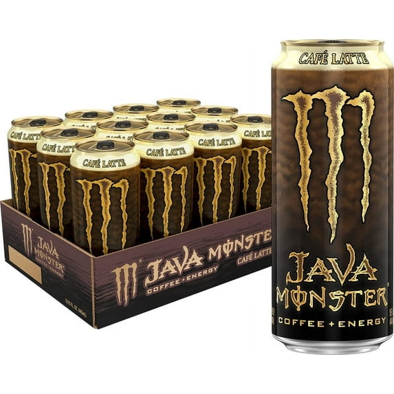 Monster Energy Java, Café Latte, Coffee + Energy, 12 Count, 15 fl oz - Walmart.com