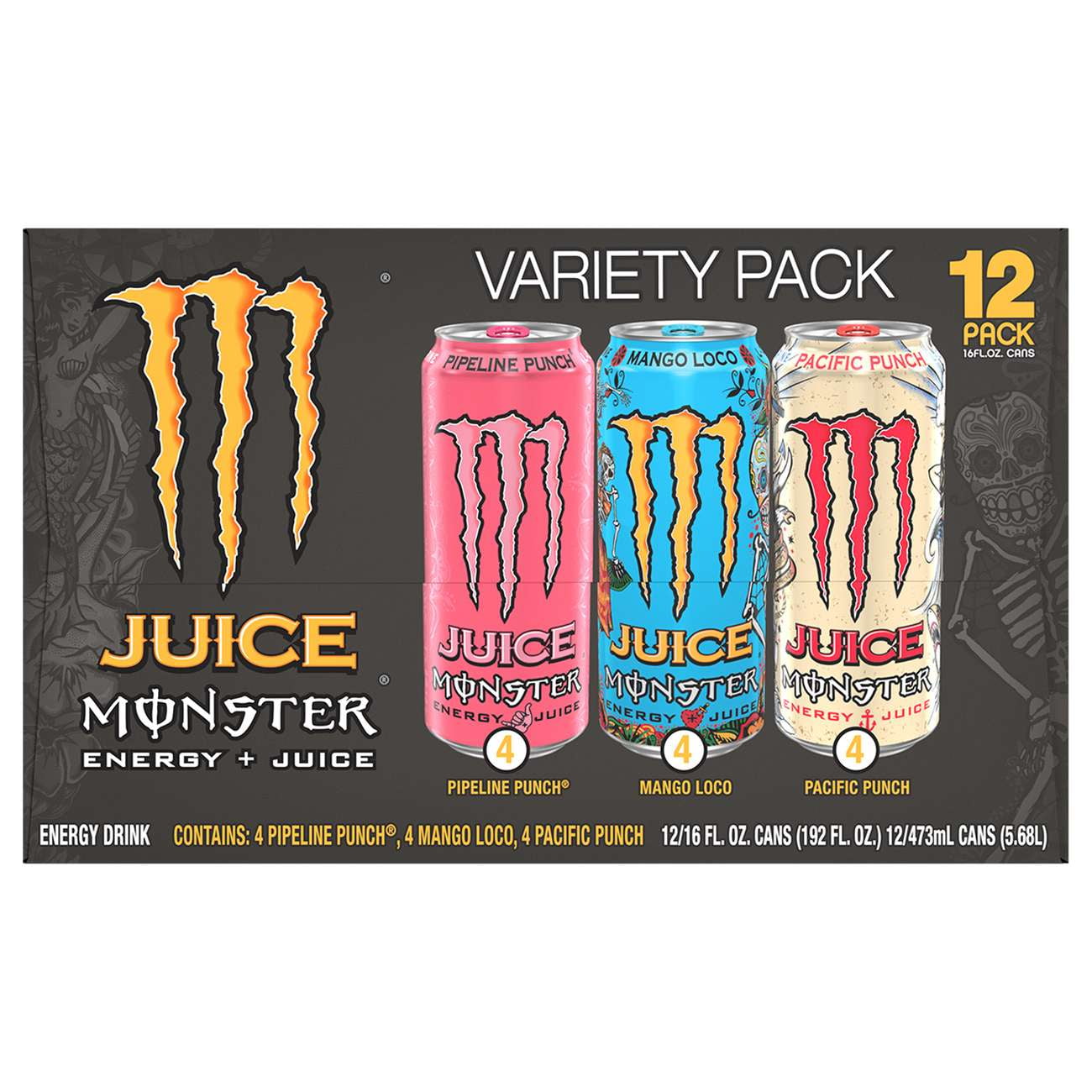 Monster Energy Juice Energy Drink Variety 12 pk Cans 16 oz - Walmart.com
