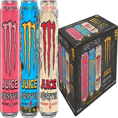 Monster Energy Juice Monster Variety Pack, Pipeline Punch, Mango Loco ...
