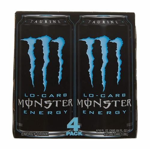 Monster Energy, Lo-Carb, 16 Fl Oz, 4 Pack Packaging May Vary - Pack of ...