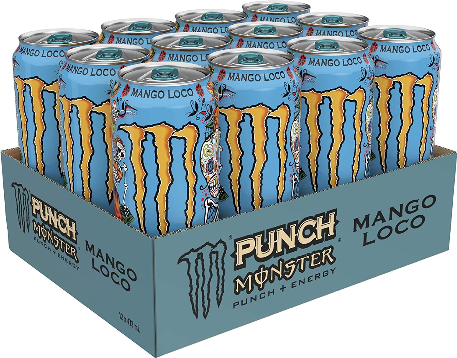 Monster Energy, Mango Loco, 473mL Cans, Pack of 12, 230 Cal, 151mg ...