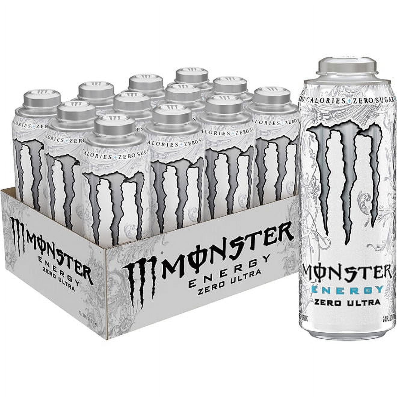 Monster Energy Ultra Zero, 24 Oz Cans, Pack of 12, Citrus Flavor ...