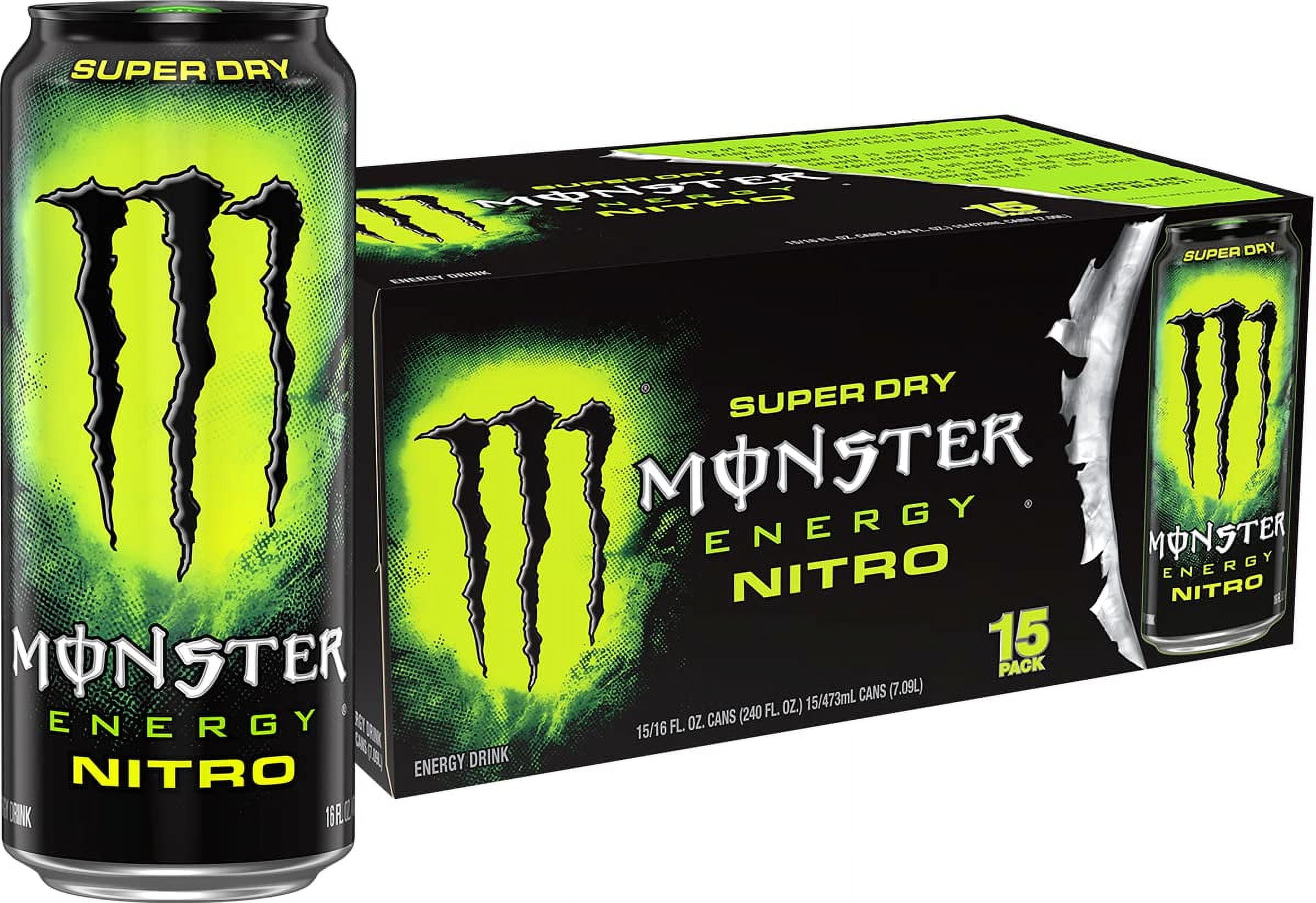 Monster Energy Nitro Super Dry, Maximum Strength, Energy Drink, 16 Fl ... Monster Energy Nitro Super Dry, Maximum Strength, Energy Drink, 16 Fl ...