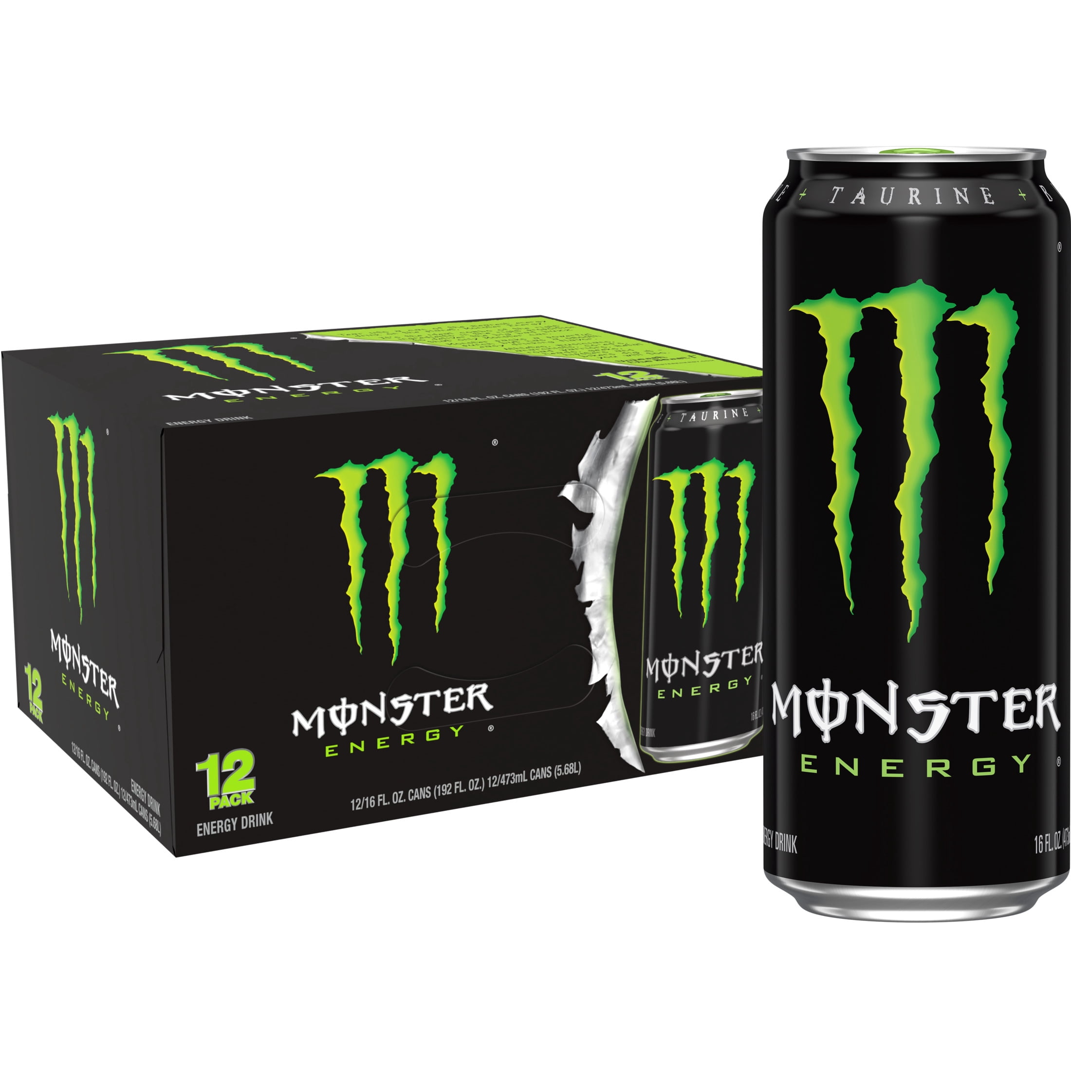 Monster Energy Original Energy Drink, 16 fl oz, 12pk - Smooth & Easy ...