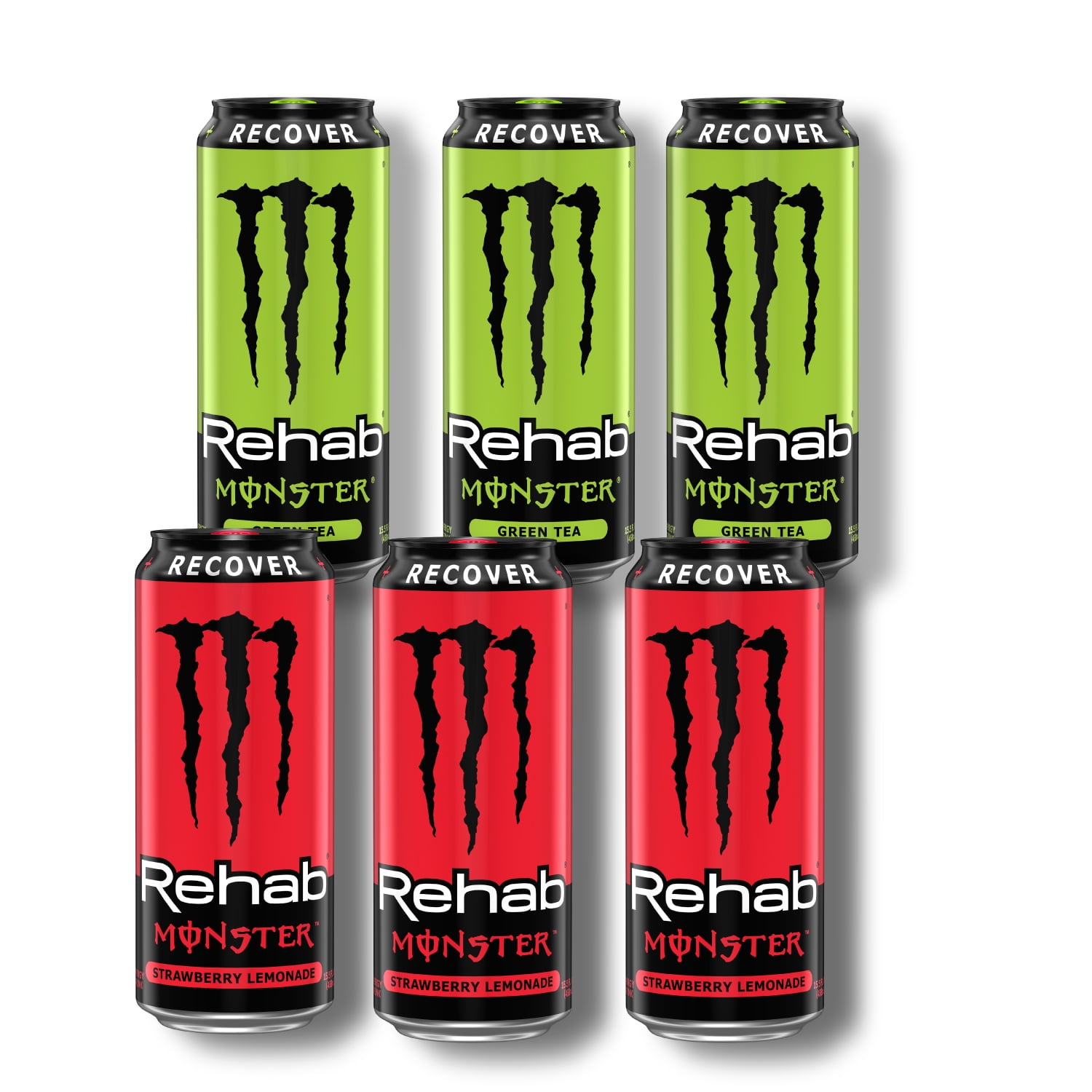 Monster Energy Rehab Green Tea, Strawberry Lemonade + Energy, Energy ...