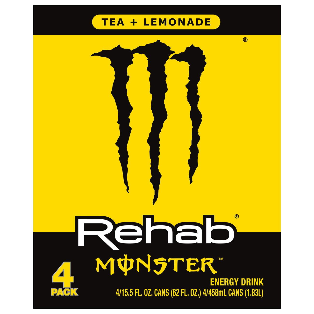 Monster Energy Rehab Lemonade, Energy Iced Tea, 16 oz Cans 4 pk ...