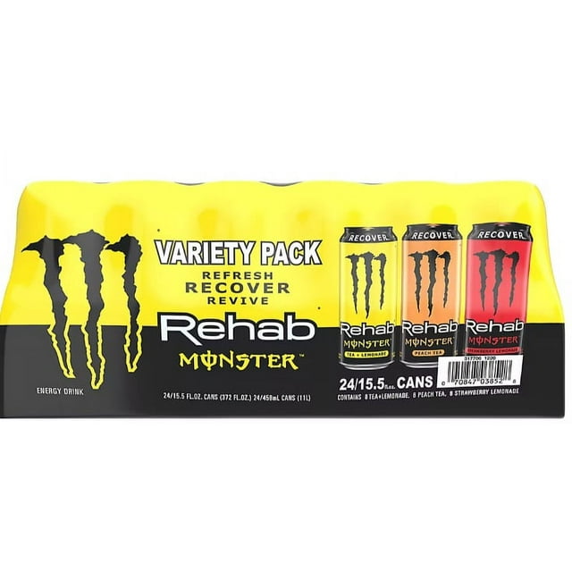 Monster Energy Rehab Energy Drink Variety Pack, Tea + Peach, 15.5 oz ...