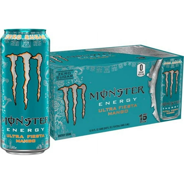 Monster Energy Ultra Fiesta Mango, Zero Sugar, Full Flavor Energy Drink ...