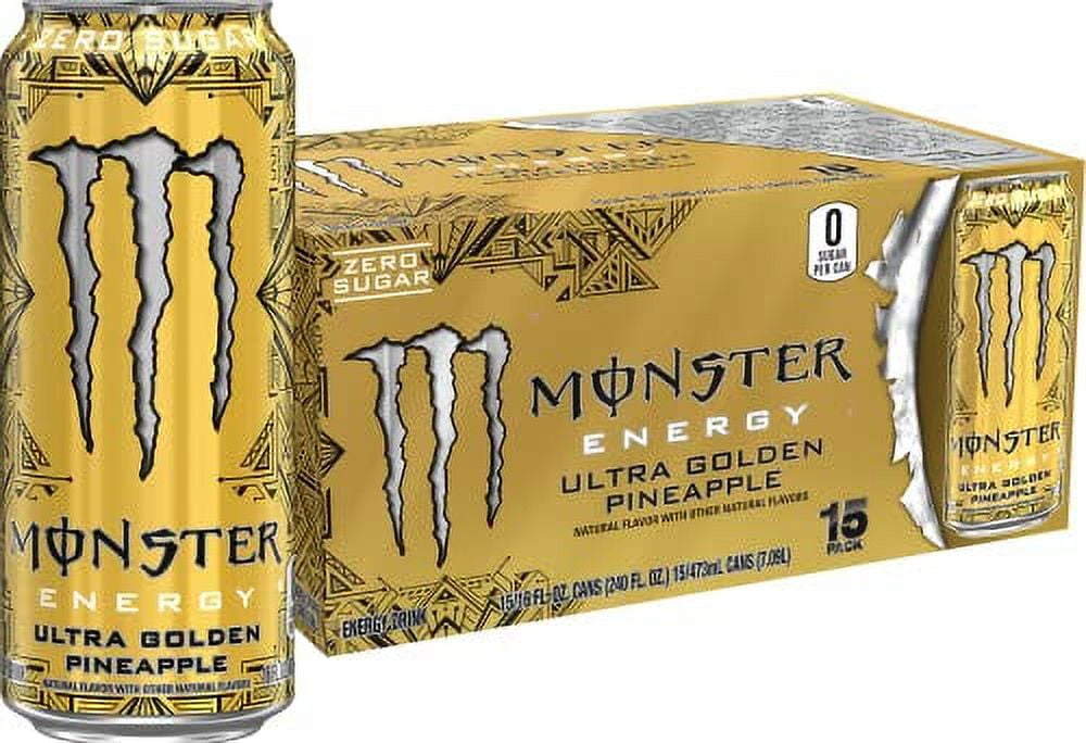 Monster Energy Ultra Golden Pineapple, Sugar Free Energy Drink, 16 ...