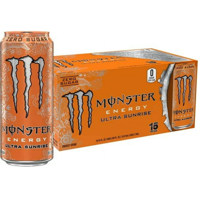 Monster Energy Ultra Sunrise, 16 Fl Oz, Sugar Free Energy Drink, Pack ...
