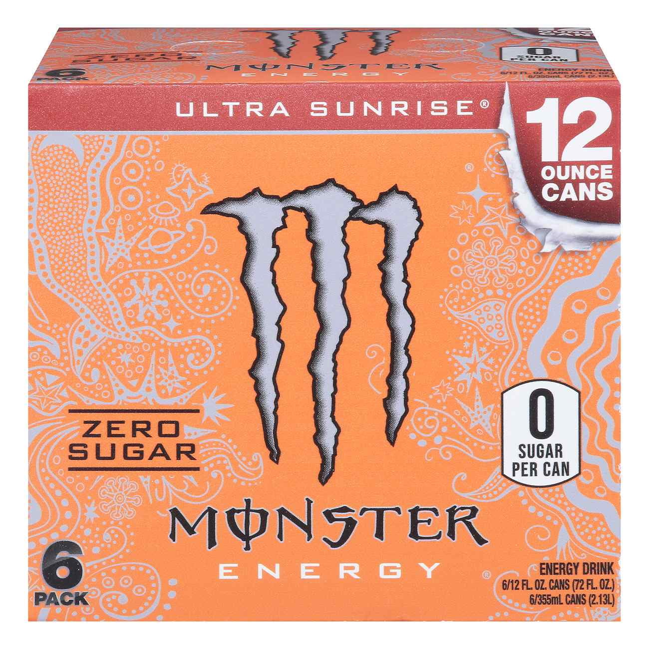 Monster Energy Ultra Sunrise Sugar Free Energy Drink 6 pk Cans 12 oz ...