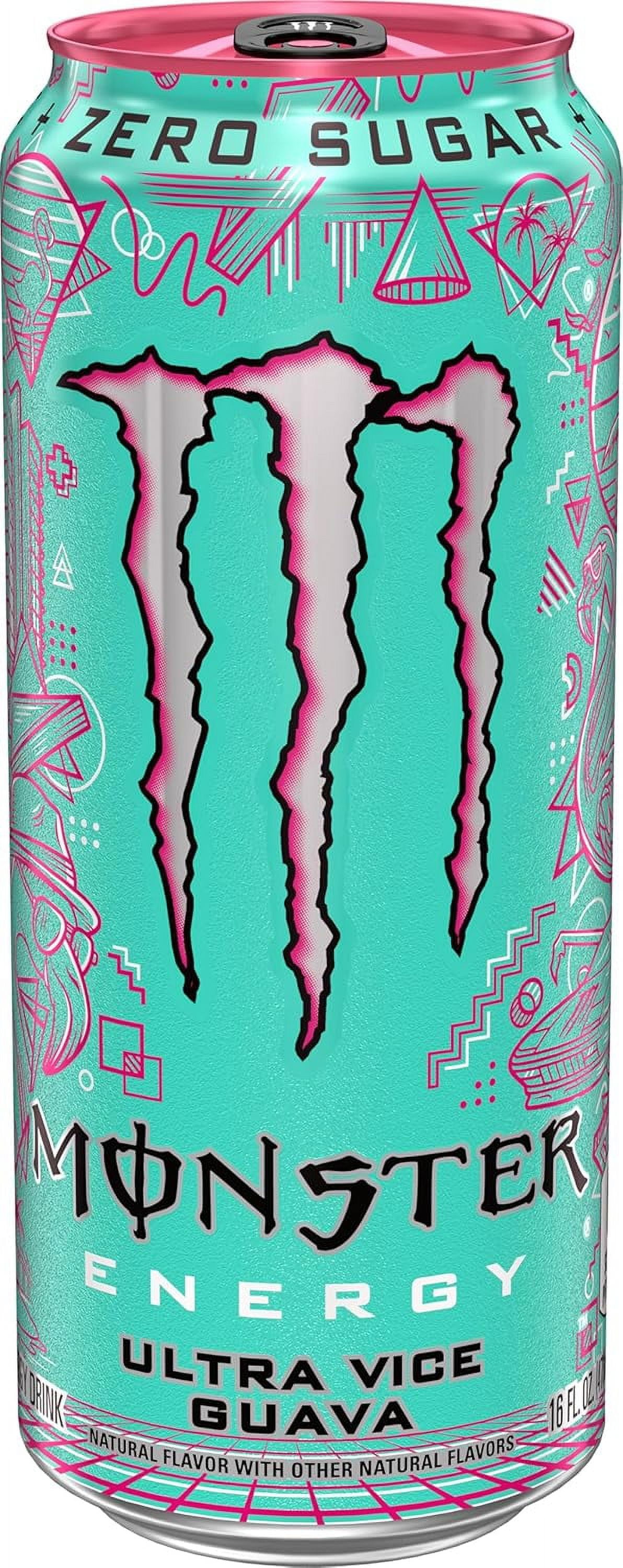 Monster Energy Ultra Vice Guava, Sugar Free Energy Drink, 16 Ounce ...