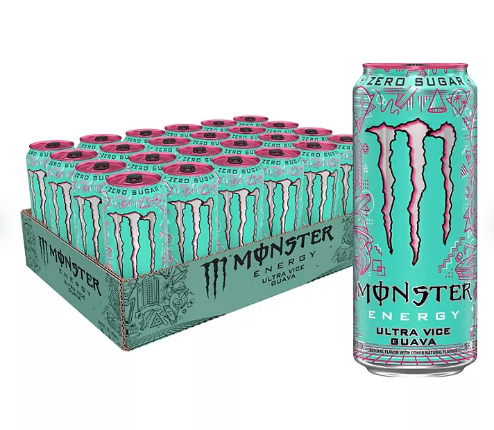 Monster Energy Ultra Vice Guava Zero Sugar, 16 oz cans, 24 Loose ...