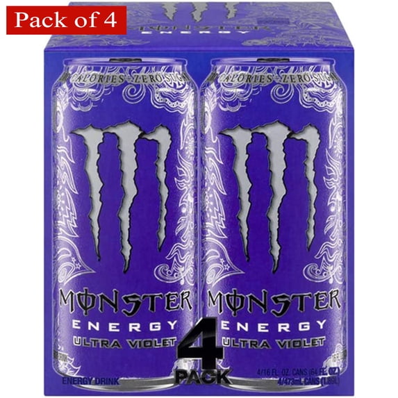 Monster Energy Ultra Violet Zero Sugar, 473 ml 4 Pack - Walmart.com
