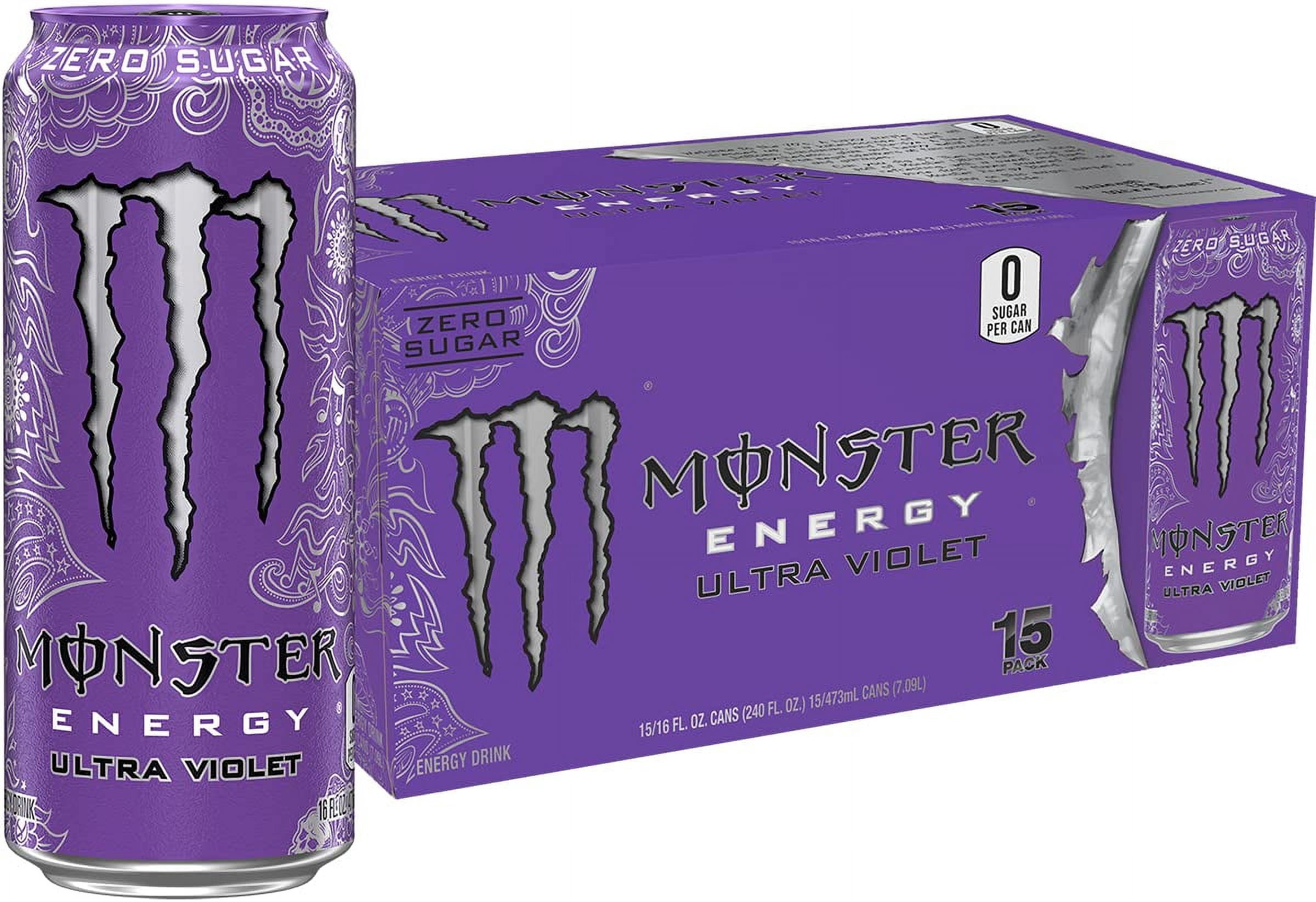 Monster Energy Ultra Violet, Zero Sugar, Full Flavor Energy Drink, 16 ...