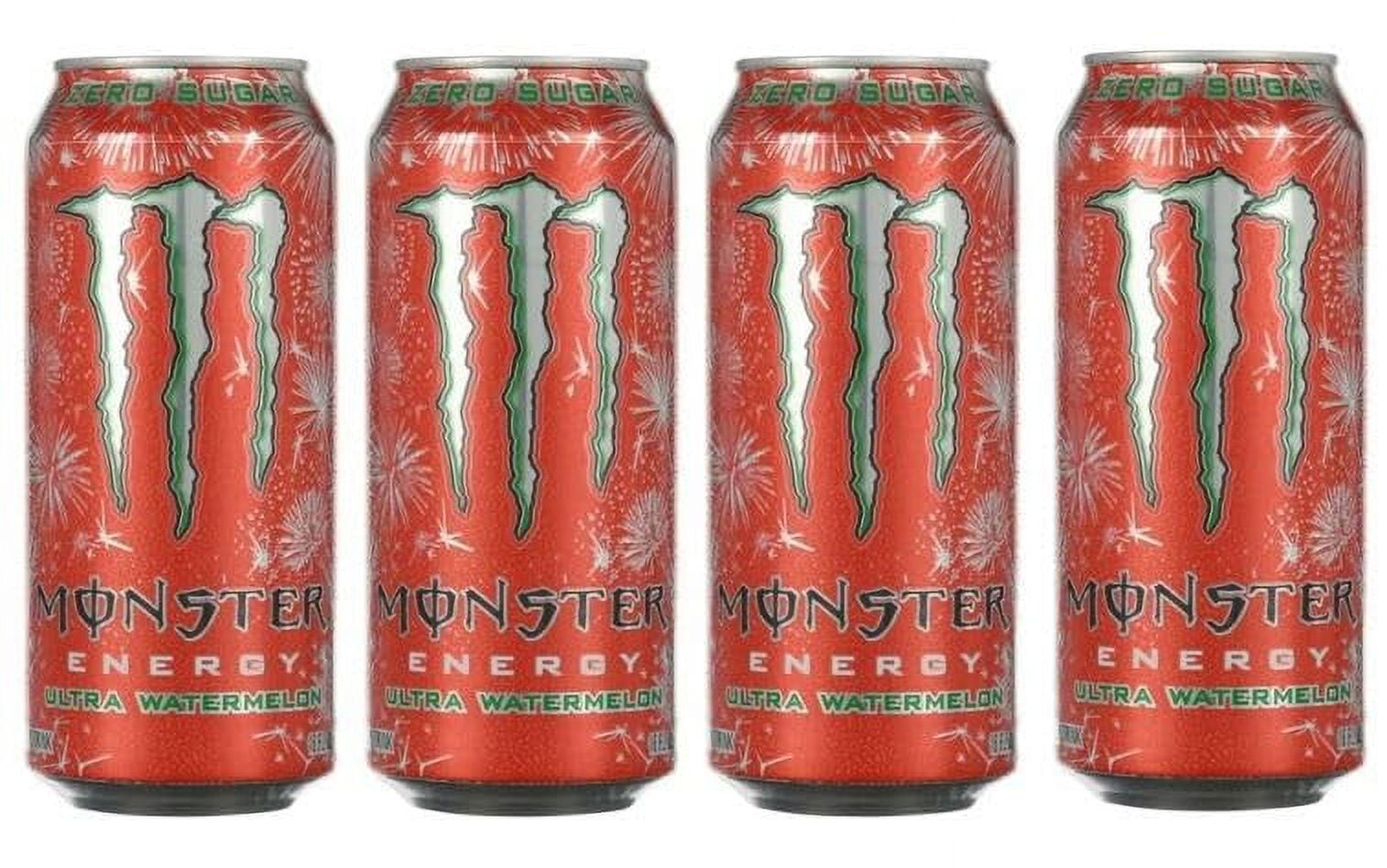 Monster Energy Ultra Watermelon Zero Sugar 16 Fl Oz Can, Pack of 4 ...