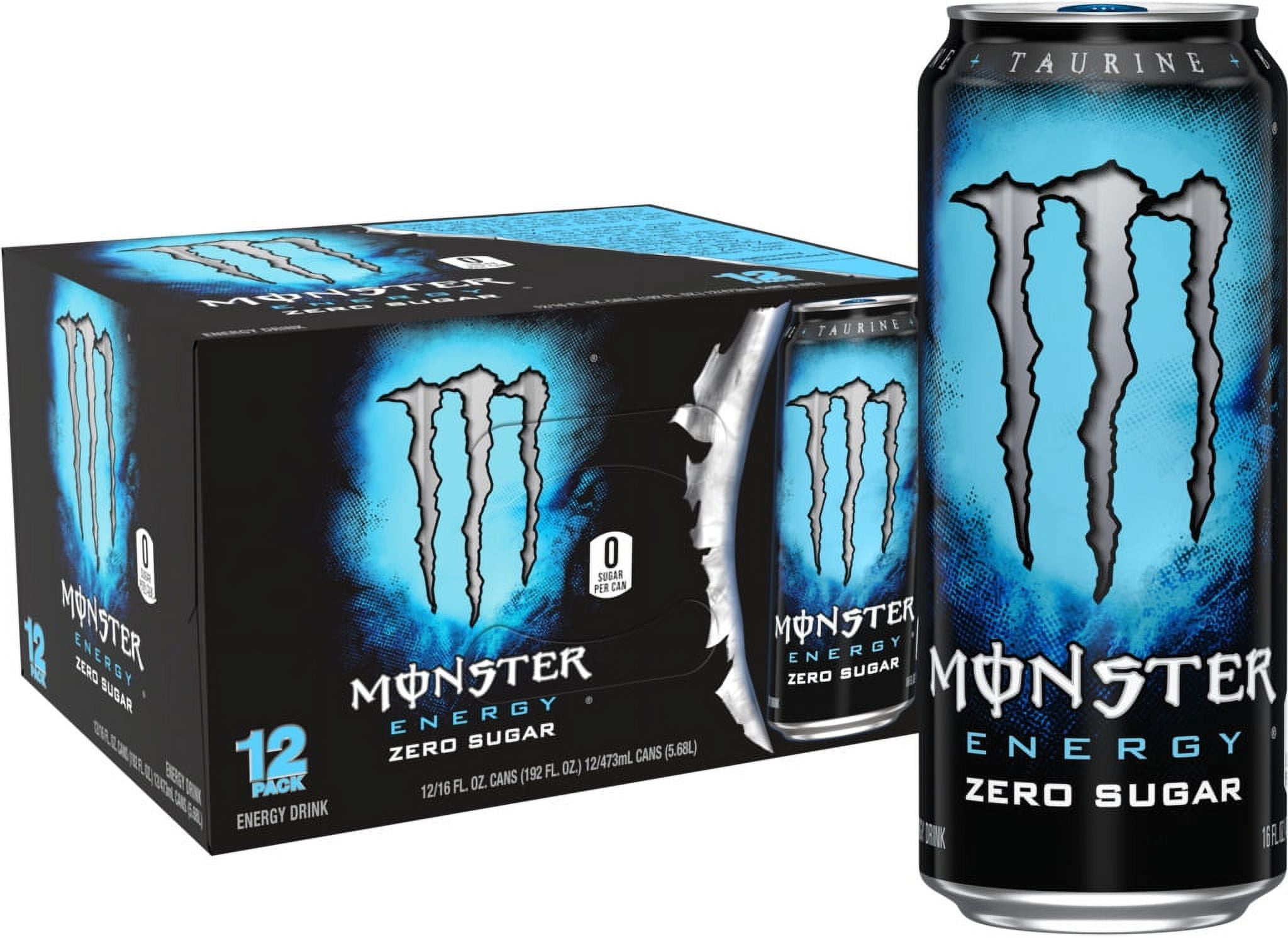 Monster Energy Drink, Zero Sugar, Powerful Punch, 16 fl oz, 12 Pack ...