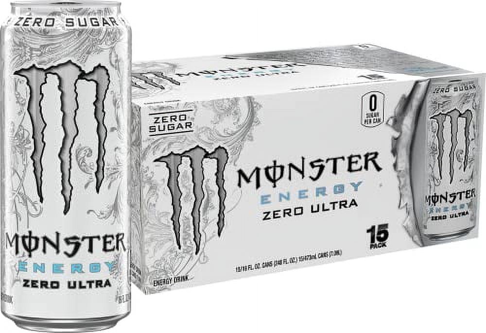 Monster Energy Zero Ultra, Sugar Free Energy Drink, 16 Ounce (Pack of ...